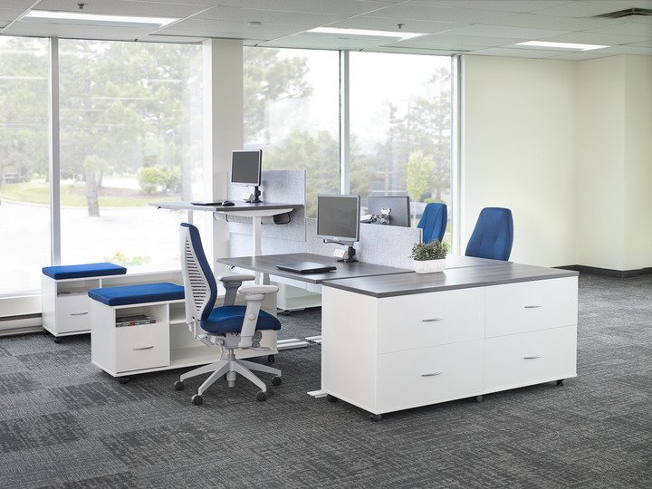 upCentric 2L Electric Dual Column Desk - Posture Depot
