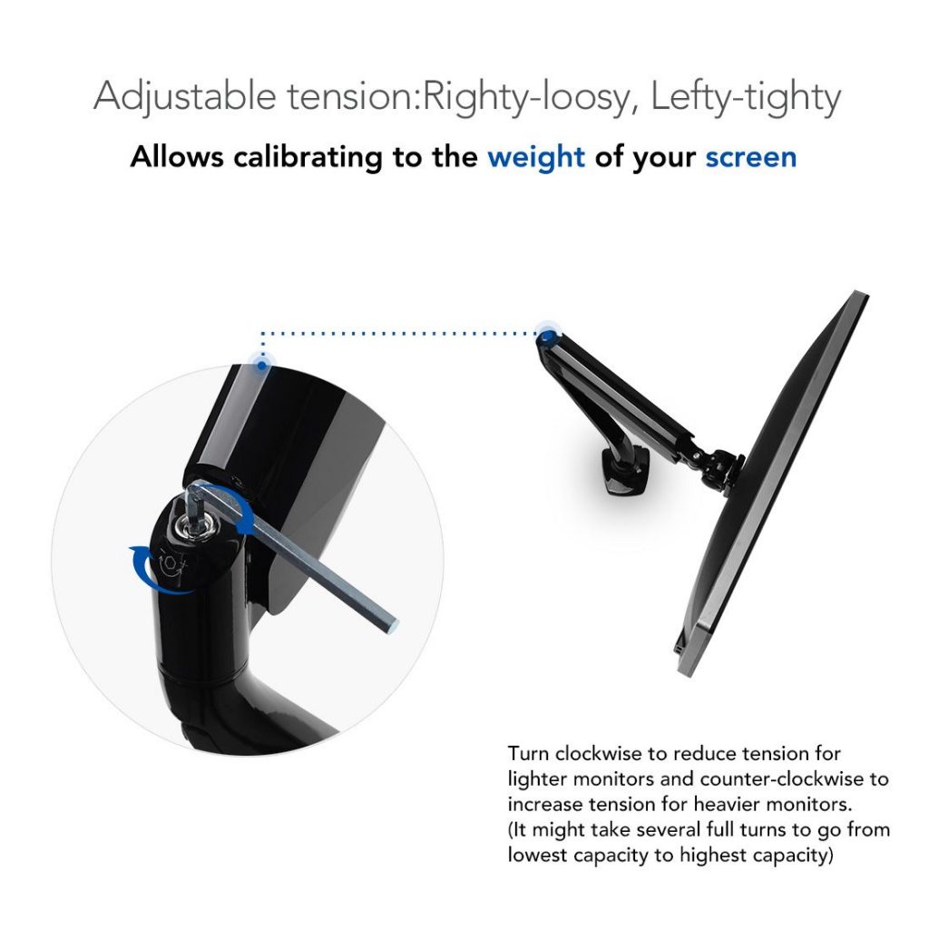 Premium Black Single Monitor Arm - Posture Depot