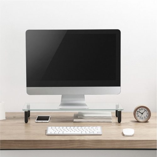 Single Shelf Glass Monitor Stand - Posture Depot