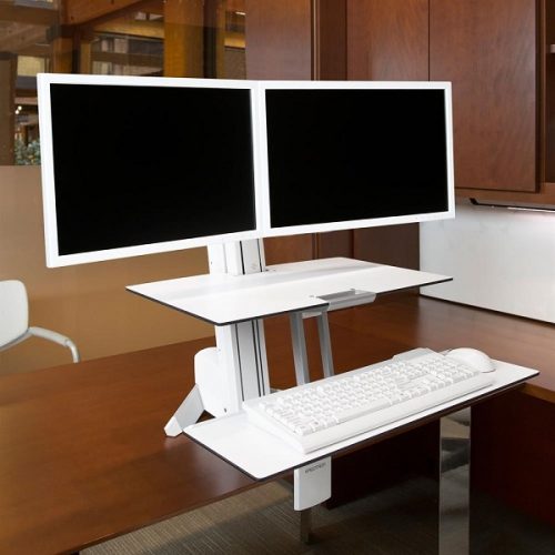 Ergotron WorkFit-S Dual Monitor Sit-Stand Converter with Worksurface ...