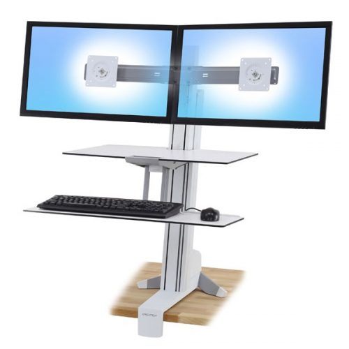 Ergotron WorkFit-S Dual Monitor Sit-Stand Converter with Worksurface ...